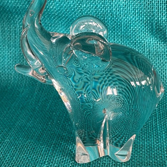 Other | Vintage Crystal Art Glass Elephant Figurine | Poshmark